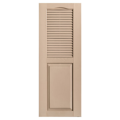 Alpha Shutters Cathedral Top Combination Shutters Pair | Wayfair